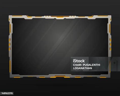 실버 및 골드 테두리 게임 Gui 라이브 스트림 웹캠 오버레이 스크린 패널 프레임 템플릿 Brand Name Video Game