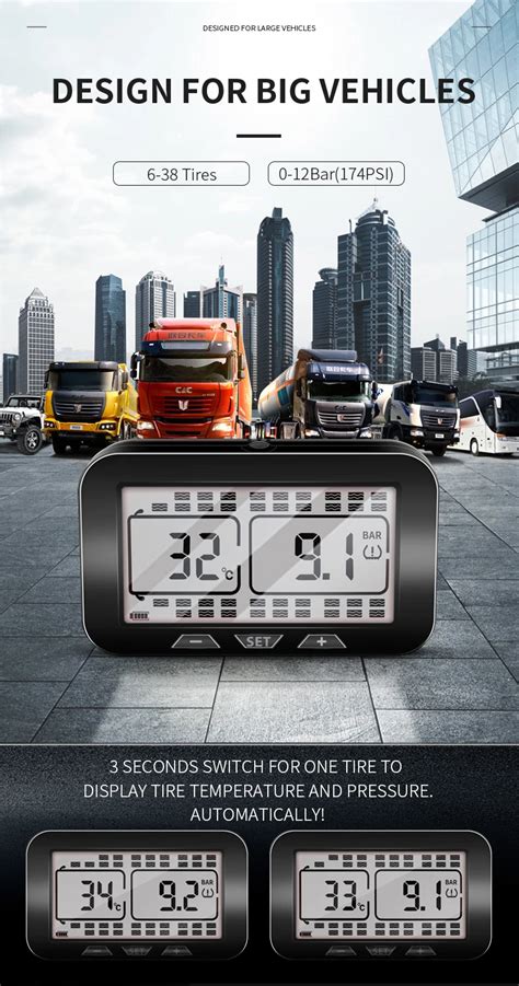 Big Vehicle Tpms For Truck Trailer And Bus Tire Pressure Monitor Buy Universal Tpms For