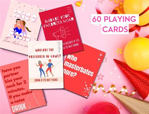 Couple Drinking Game Adult Explicit Card Game 60 Cards Valentines Couple Intimate Get To Know