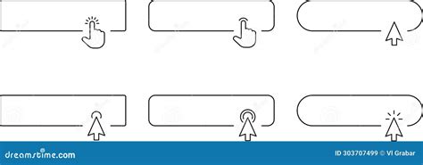 Click Blank Button With Pointer Clicking Mouse Pointer Pictogram Action Button Cursor Icon