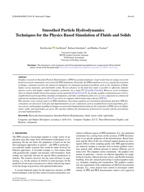 Sph Tutorial Pdf Convolution Viscosity