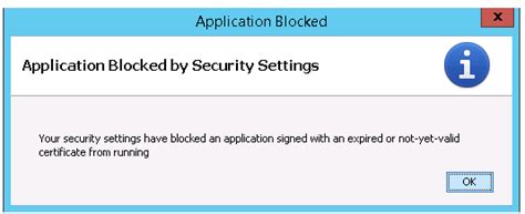 Application Blocked By Security Settings Adeptia Help