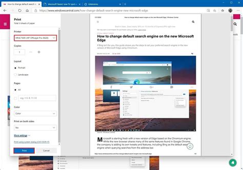 How To Use The New Microsoft Edge Print Features Windows Central