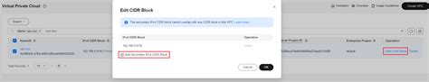 adding a secondary vpc cidr block for a cluster cluster network