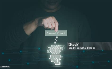 입력 명령을 사용하기 위해 가상 화면을 터치하는 사람 Ai 디지털 트랜스포메이션 관리 개념 사물 인터넷 빅 데이터 자동화 운영 다양한 스토리지 데이터 검색 Brand