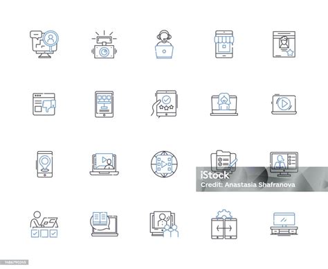 비디오 편집 라인 아이콘 모음입니다 클립 시퀀스 컷 전환 타임라인 효과 사운드트랙 벡터 및 선형 그림 필터 컬러 그레이딩 키프레임 윤곽선 표지판 세트 크로마 키에 대한 스톡