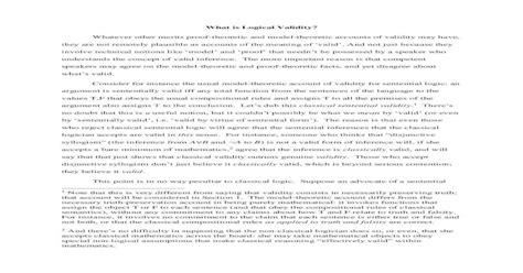 Pdf What Is Logical Validity New York Universitywhat Is Logical Validity Whatever Other