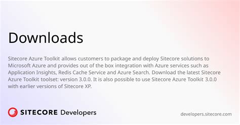 Sitecore Azure Toolkit Downloads Sitecore Developer Portal