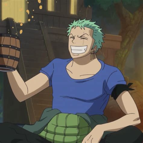 Happy Zoro Zoro Laughing Zoro One Piece Drinking Zoro Roronoa