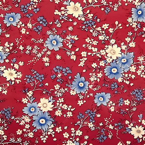 빨간색과 파란색의 꽃무늬 원단 꽃무늬 무늬 백그라운드 배경 일러스트 및 사진 무료 다운로드 Pngtree