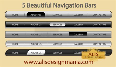 5 Beautiful Web Navigation Bars Free Vectors Ui Download