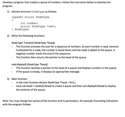 Solved Develop A Program That Creates A Queue Of Numbers
