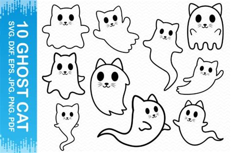 Ghost Cat Clipart Graphic By Blueflex · Creative Fabrica