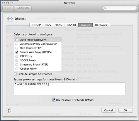 macos how to configure a single site to use proxy settings stack