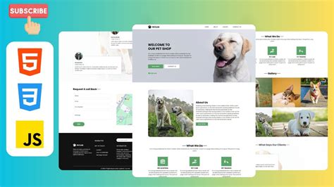 Responsive Pet Shop Website Design Using Html Css And Javascript With