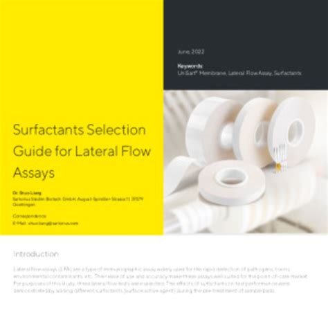 Surfactants Selection Guide For Lateral Flow Assays