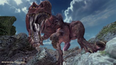 Rule 34 169 3d Artwork Anjanath Bodily Fluids Brute Wyvern Capcom