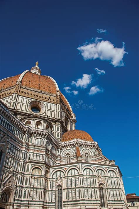 Close Up Of The Dome Of The Santa Maria Del Fiore Cathedral And Giotto