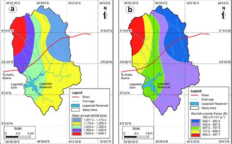 A Mean Annual Rainfall B Distribution Of Rainfall Erosivity Factor