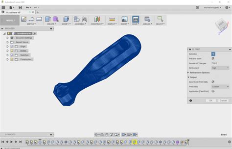 การออกแบบไขควงเพื่อประยุกต์ใช้กับงานจริงจาก Autodesk Fusion360 3dd Digital Fabrication เครื่อง