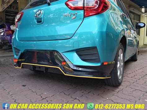 Perodua Myvi 2018 Rear Skirt Diffuser Lip With Exhaust UH Car