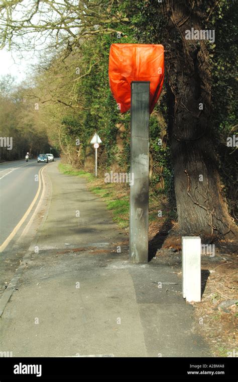 Roadside Fixed Speed Safety Camera After Being Damaged By Fire And