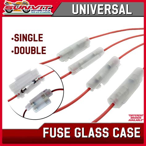 Motorcycle Fuse Glass Case Wire Fuse Case Holder Universal Shopee