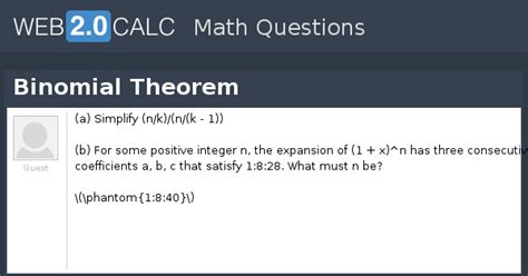 View Question Binomial Theorem