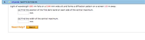 Solved 6 12 Points Sercp10 24 P 032 Wi Light Of Wavelength