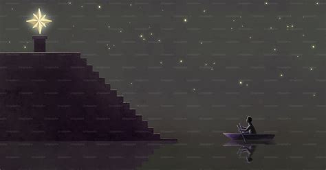 성공 야망 희망 꿈의 개념 초현실적인 예술 작품 계단과 별이 있는 보트에 있는 남자 비즈니스 배경 삽화 페인팅 아트웍 예술 사진 Unsplash의 계단 이미지