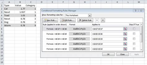 Microsoft Excel Highlight A Row Where A Value Changes Relative To Previous Row Conditional