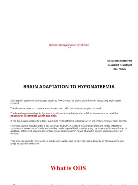 Osmotic Demyelination Syndrome Pdf Neurological Disorders Epidemiology