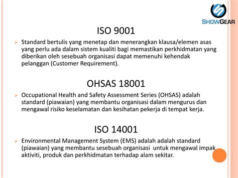PPT PEMAHAMAN DAN PELAKSANAAN MS ISO 9001 2008 OHSAS 18001 2007 ISO 14001 2004 PowerPoint