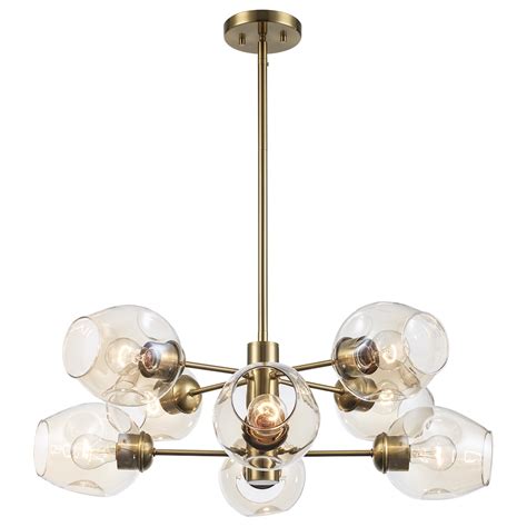 Bel Air Lighting Clusters 8 Light Antique Gold Mid Century Modern
