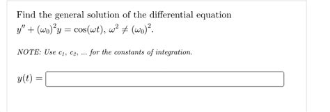 Solved Find The General Solution Of The Differential Chegg Com