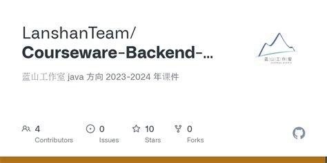 Github Lanshanteamcourseware Backend Java 2023 蓝山工作室 Java 方向 2023