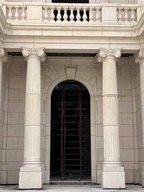 Villa Project Marble Classical Wall Facade Exterior Stone Entablature
