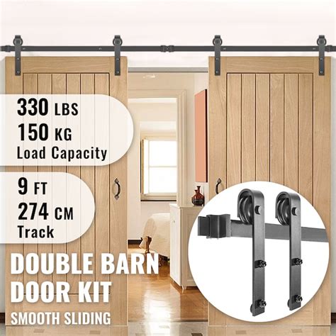 Vevor Black Indoor Outdoor Soft Close Single And Double Barn Door