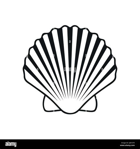 Sea Shell Outline Isolated On White Background Vector Stock Vector Image And Art Alamy