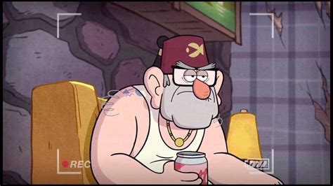 Grunkle Stan Relaxing On Yellow Sofa Gravity Falls Wallpaper