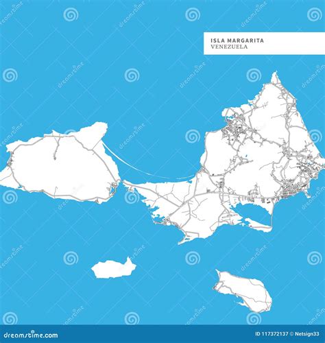 Map Of Isla Margarita Stock Vector Illustration Of Ocean 117372137