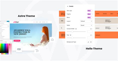 comparing the elementor hello and astra theme which one