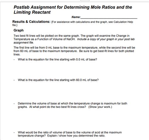 Name Results And Calculations {for Assistance With