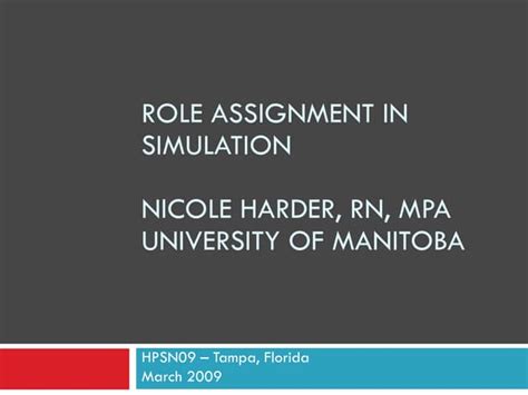 Role Assignment In Simulation Ppt Roleplaying Games Games And Puzzles