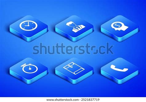 Set Telephone Handset Clock Envelope Stopwatch Stock Vector Royalty Free 2521837719 Shutterstock