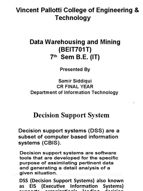 Unit 1 Dwm Pdf Data Warehouse Metadata