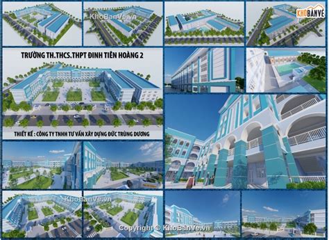 Bản Vẽ Thiết Kế Trường Học Liên Cấp