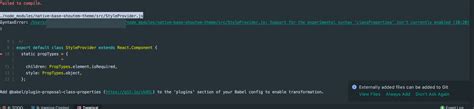 Support For The Experimental Syntax Classproperties Isnt Currently