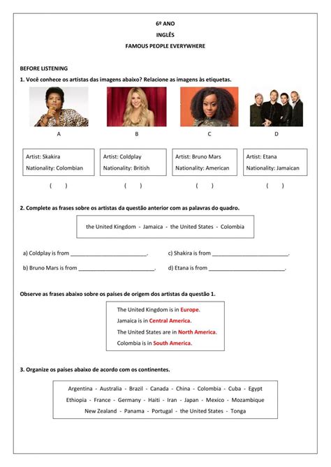 6º Ano Semana 28 Worksheet Live Worksheets