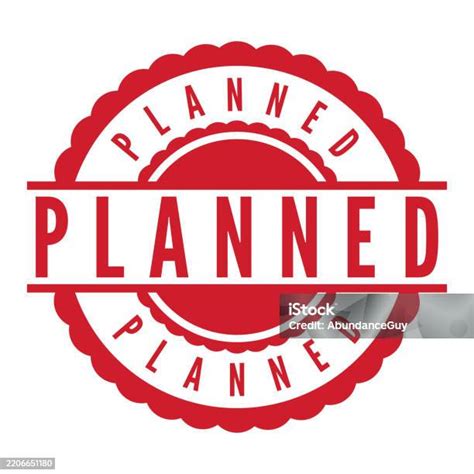 빨간 계획된 고립 고무 스탬프 스티커 기호 벡터 일러스트 레이 션 개념에 대한 스톡 벡터 아트 및 기타 이미지 개념 결정 계약서 Istock